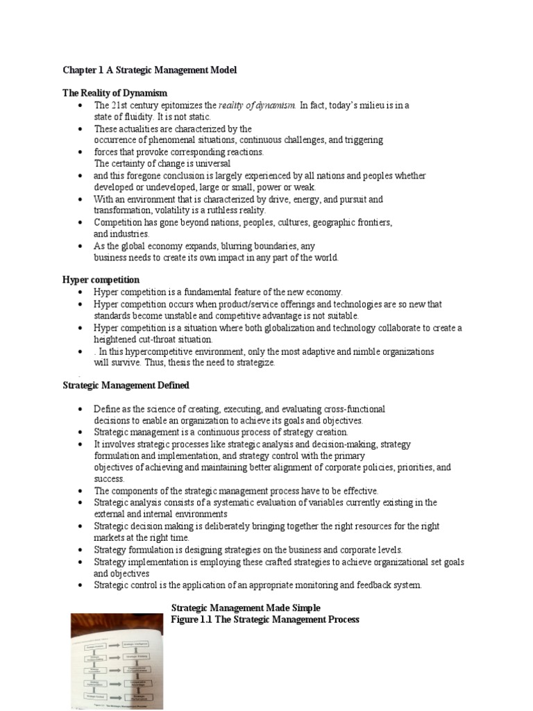 Chapter 1 A Strategic Management Model HRD | PDF | Strategic Management | Goal