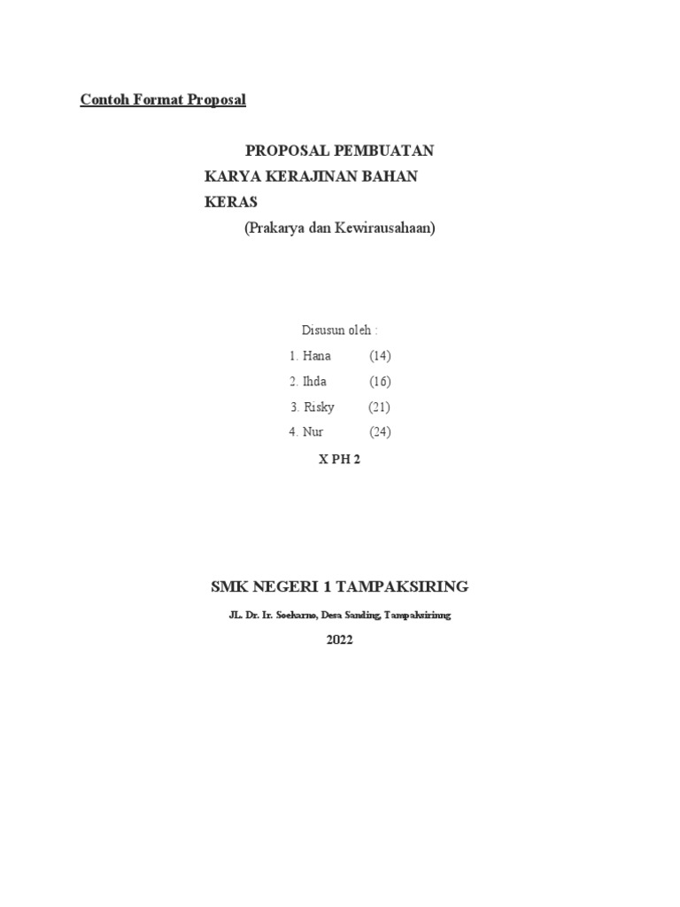 Contoh Format Proposal | PDF