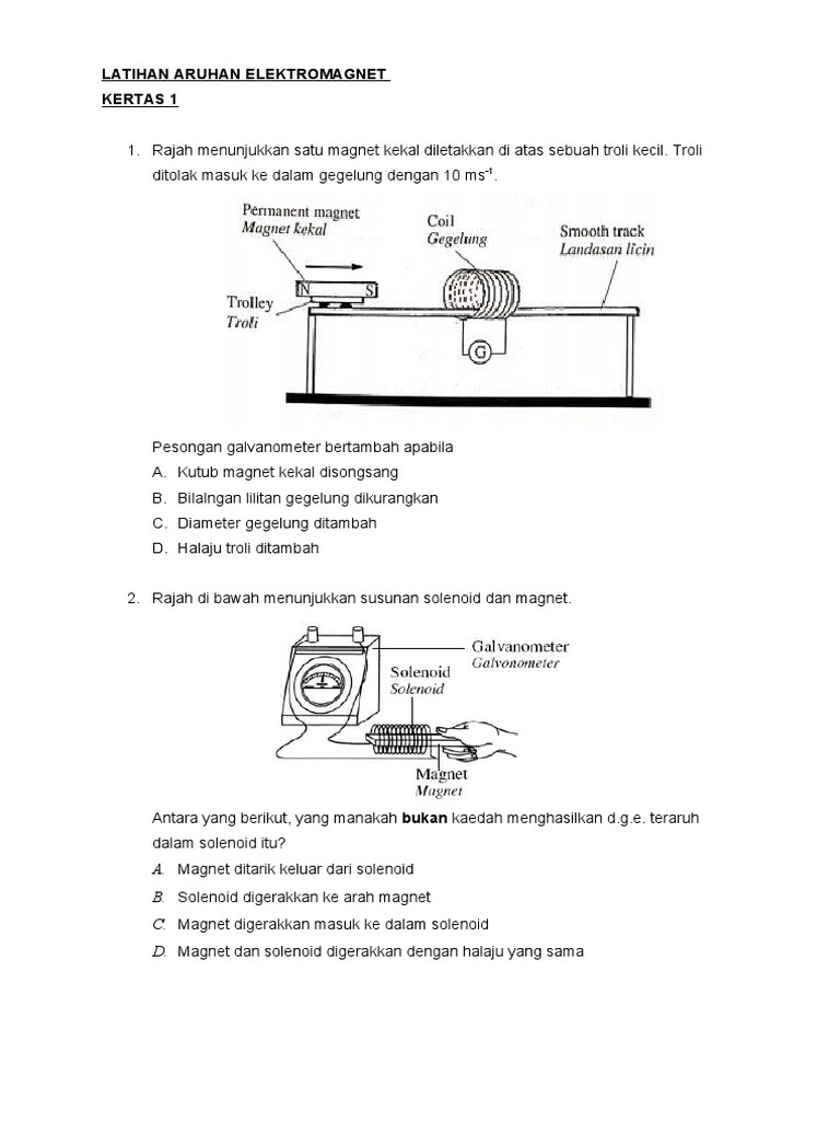 Latihan Aruhan Electromagnet | PDF | Metode & Bahan Ajar | Sains & Matematika