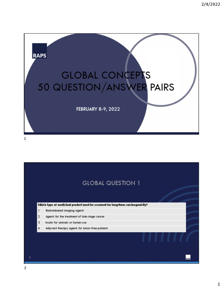 RAC Drug Workshop Slides - Global 2022 - Questions and Answers ...