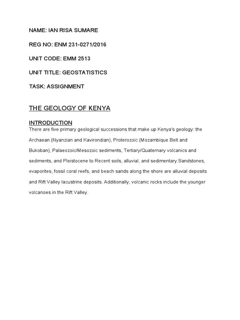 The Geology of Kenya | PDF | Sedimentary Rock | Rock (Geology)