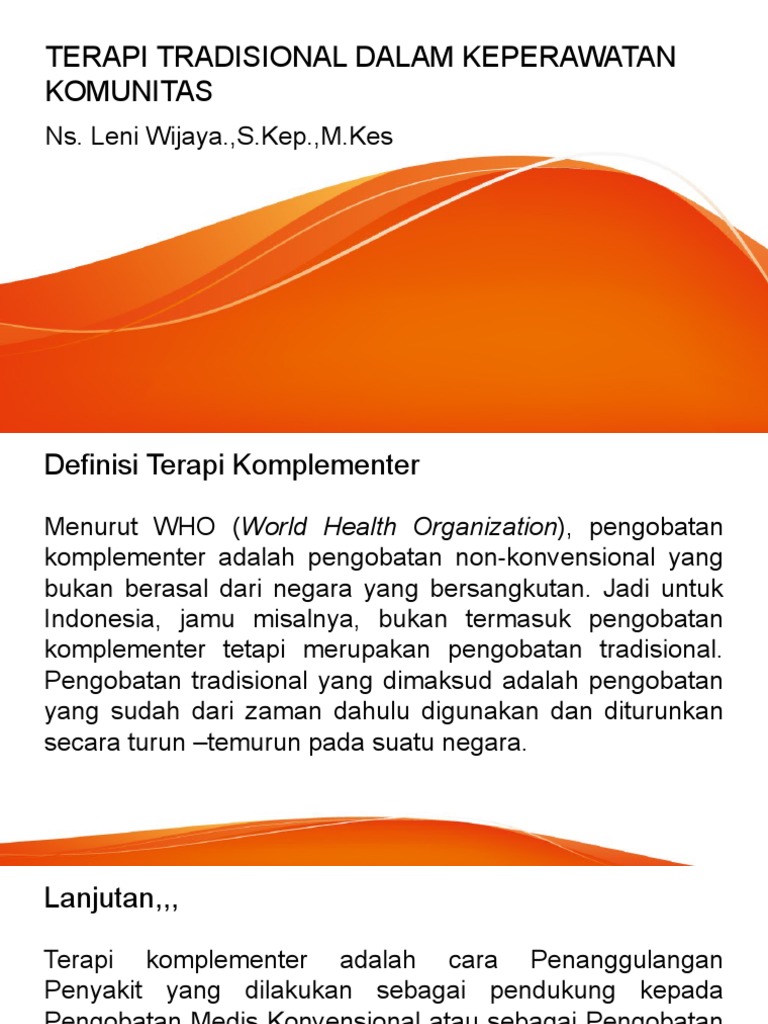 Terapi Tradisional Dalam Keperawatan Komunitas | PDF