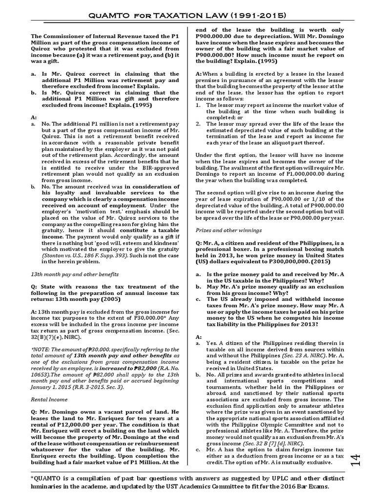 Common Questions Taxation | PDF | Dividend | Taxes