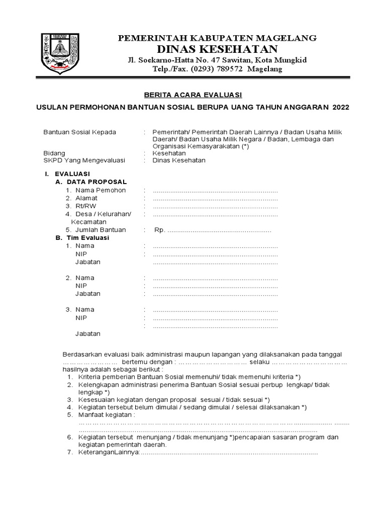 Berita Acara Evaluasi | PDF