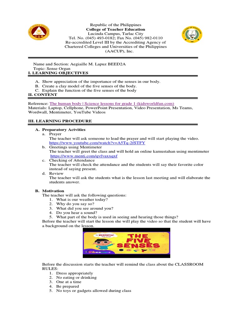 Sense Organ | PDF | Senses | Taste