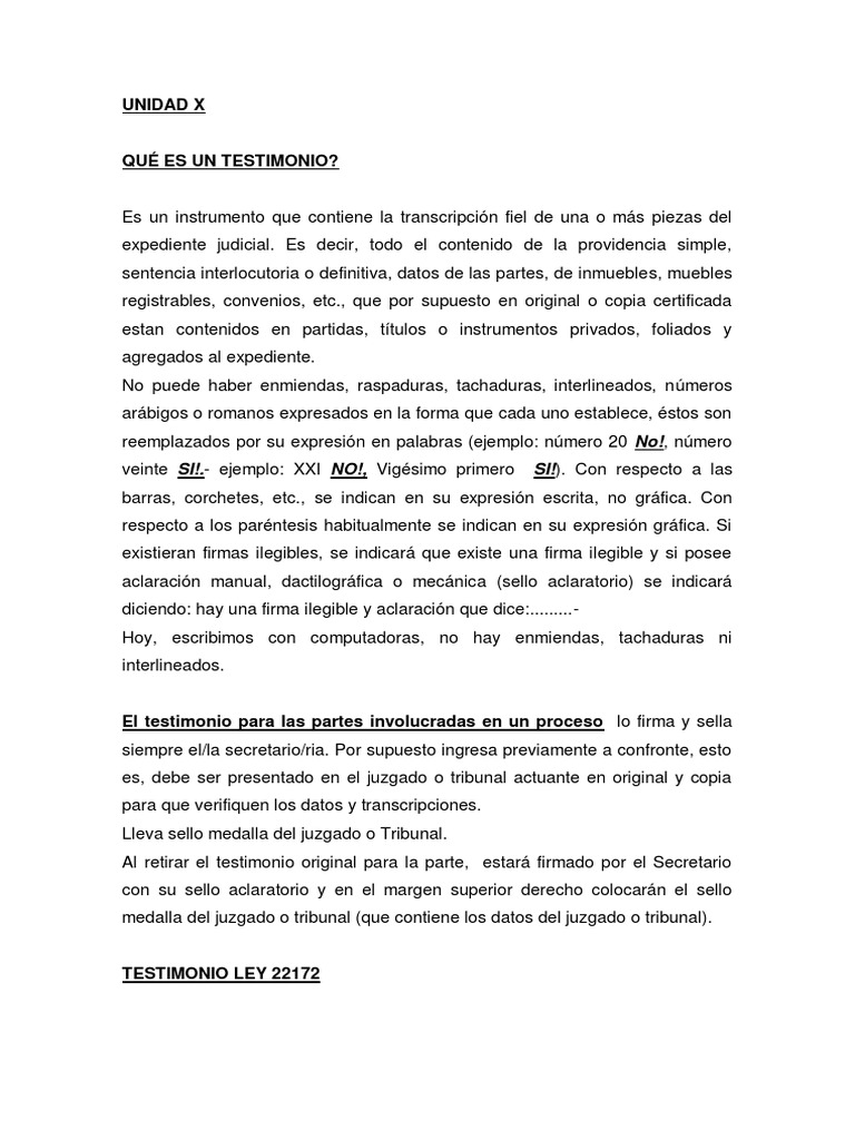 Testimonios. Libros Que Llevan Juzgados y Tribunales. Modelos | PDF ...