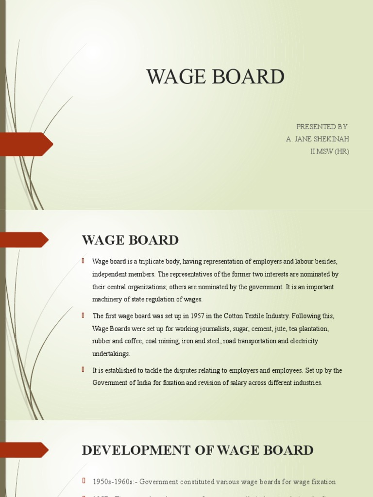 Wage Board | PDF | Cost Of Living | Employment
