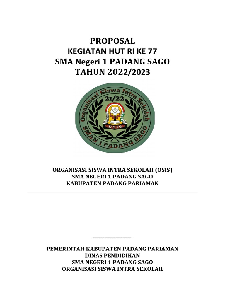 Proposal Kegiatan Hut Ri Ke 77 | PDF