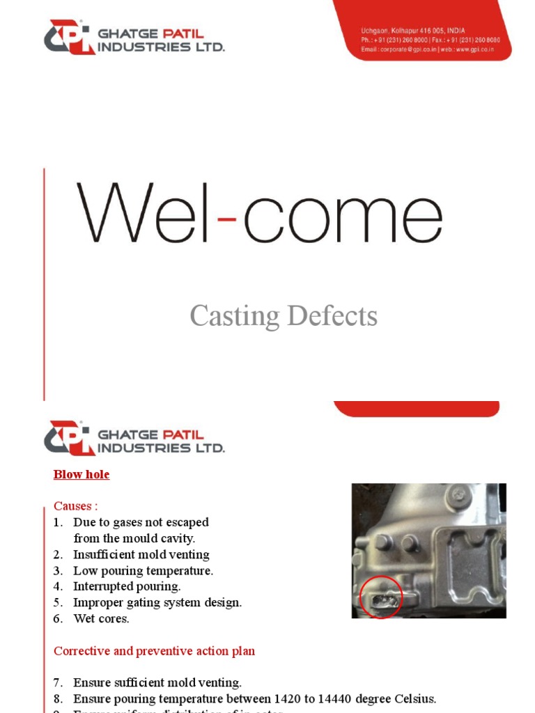 Casting Defect Pdf Casting Metalworking Industrial Processes