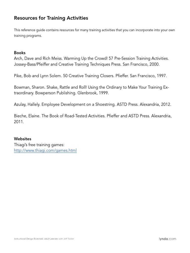 Training Resources for Adult Educators | PDF | Career & Growth