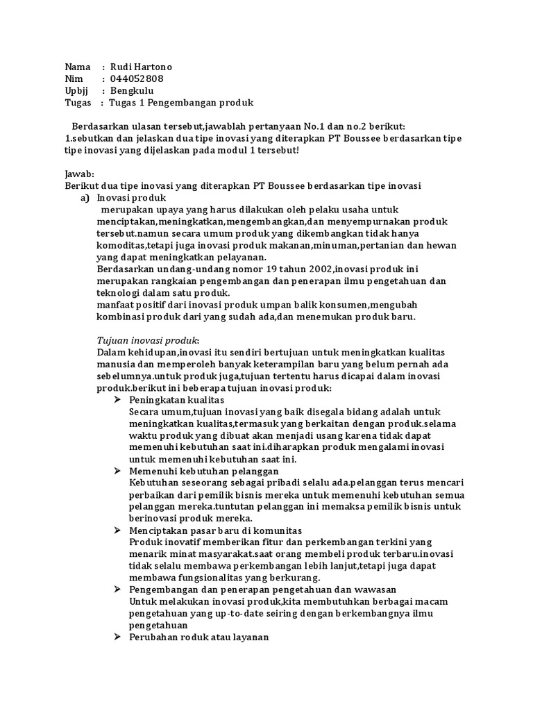 Tugas 1 Pengembangan Produk | PDF