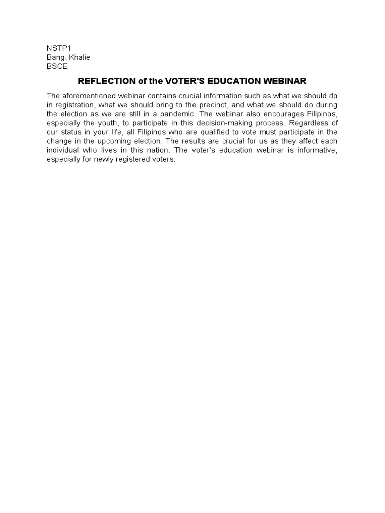 Reflection | PDF | Social Science | Self-Improvement