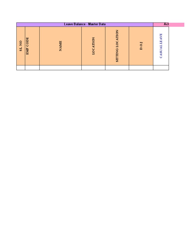 Leave Register Template | PDF