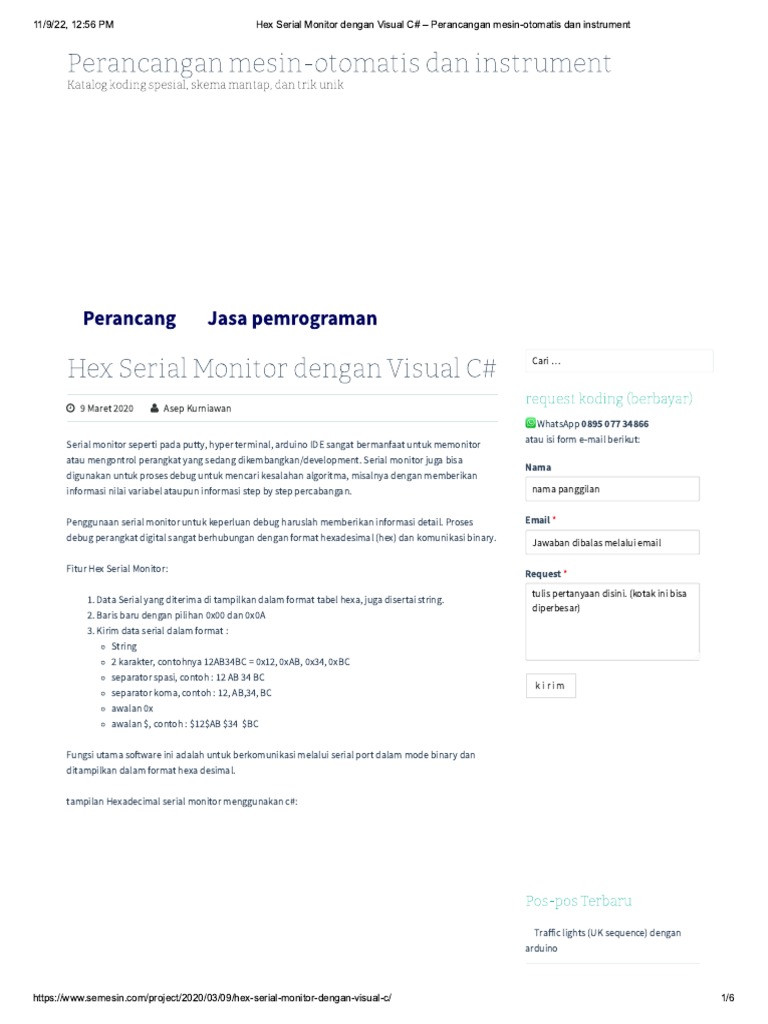 Hex Serial Monitor Dengan Visual C# - Perancangan Mesin-Otomatis Dan ... Hex Serial Monitor Dengan Visual C# - Perancangan Mesin-Otomatis Dan ...
