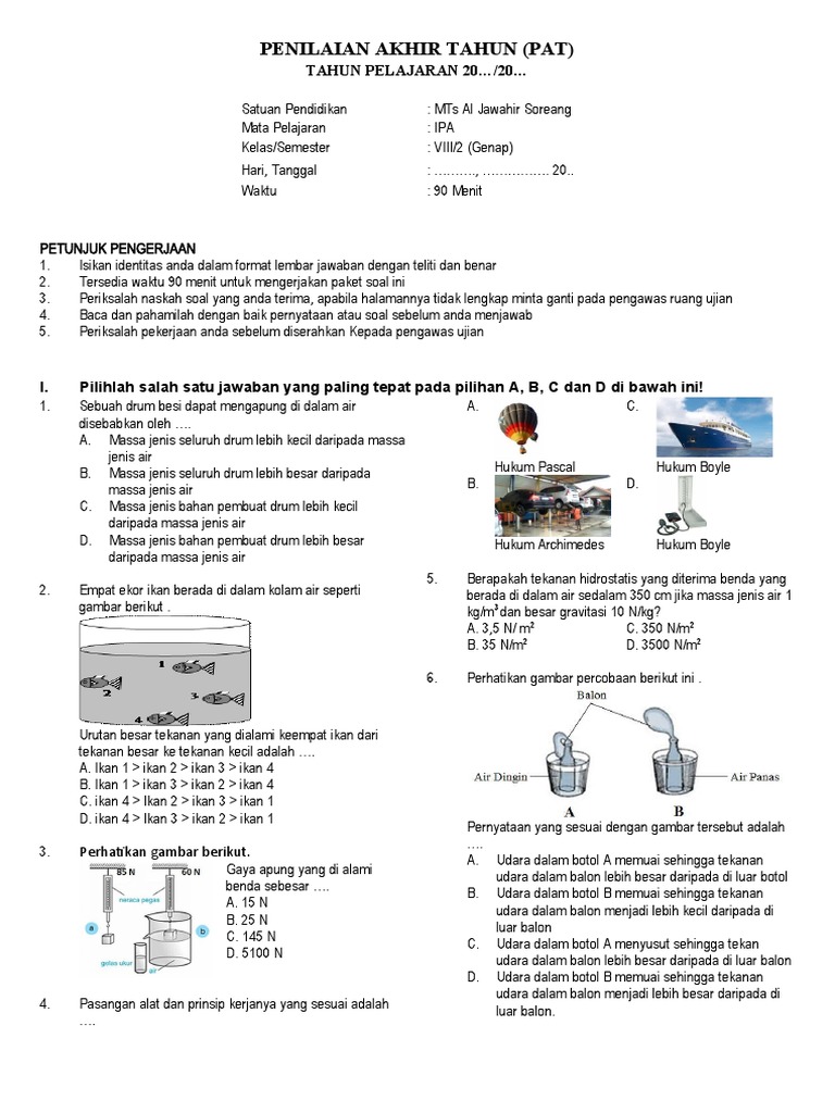Soal Pat Ipa Kelas 8 | PDF