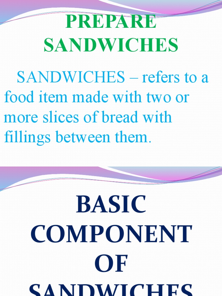 Lesson 2 Basic Components of Sandwich | Download Free PDF | Sandwich ...