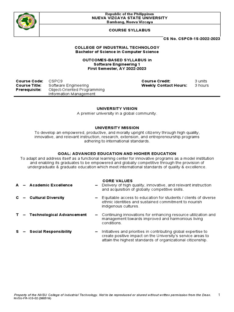 CSPC9 Softeng 1S 2022 2023 | PDF | Computing | Unified Modeling Language