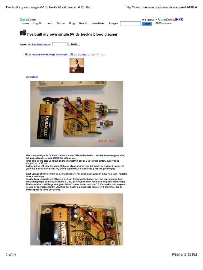 Single 9V DC Beck Blood Cleaner DR Bob Beck | PDF | Electrical Network ...
