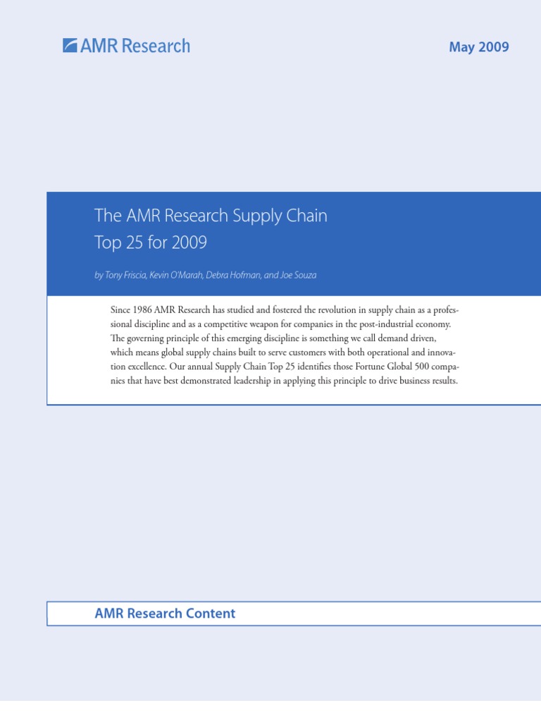 AMR - Research - The AMR Research Supply Chain Top 25 For | PDF ...