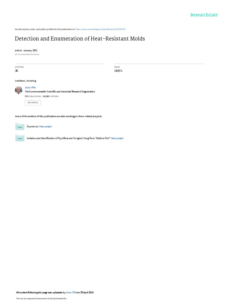 Heat-Resistant Molds in Fruit Processing | PDF | Mold | Agar