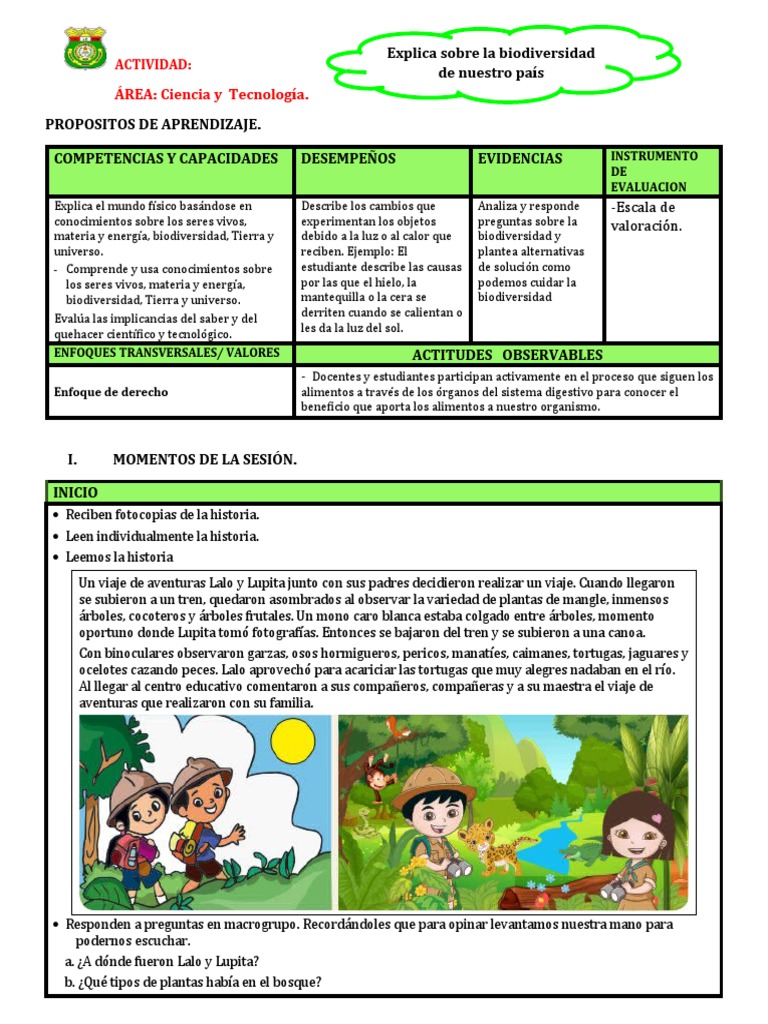 SESION - C y T-Explica Sobre La Biodiversidad de Nuestro País | PDF ... SESION - C y T-Explica Sobre La Biodiversidad de Nuestro País | PDF ...