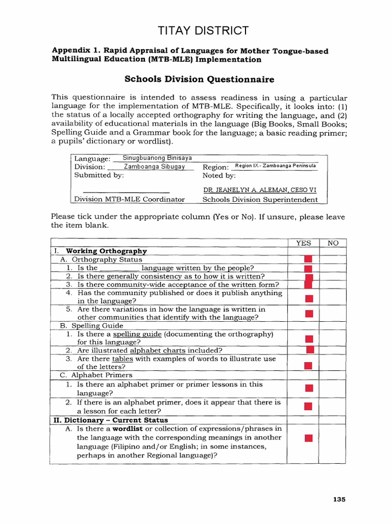 Titay District - Rapid Appraisal (Mtb-Mle) | PDF | Spelling ...
