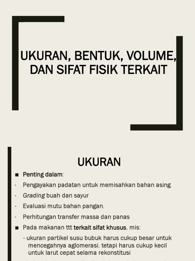 Ukuran, Bentuk, dan Volume Partikel | PDF | Metode & Bahan Ajar | Griya ...
