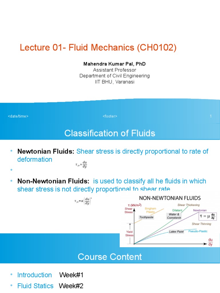 Lecture 1 | PDF | Fluid Dynamics | Fluid Mechanics Lecture 1 | PDF | Fluid Dynamics | Fluid Mechanics