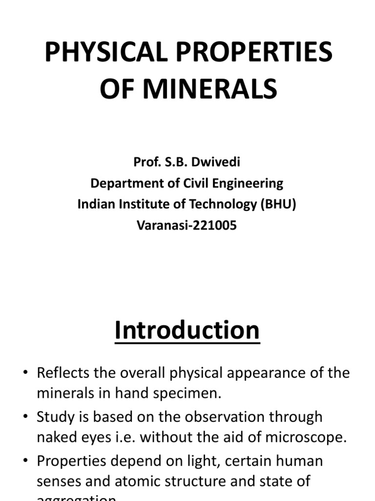 Physical Properties of Minerals Explained | PDF | Minerals | Chemistry