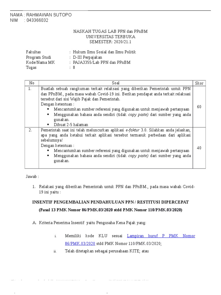 Tugas - 8 - Lab - PPN - Dan - PPNBM - RAHMAWAN SUTOPO | PDF
