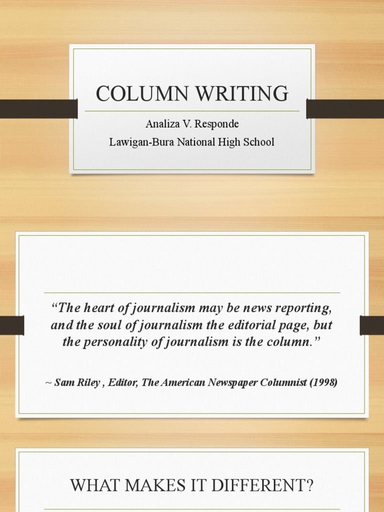 Column Writing. Avr | PDF | Journalism | Science
