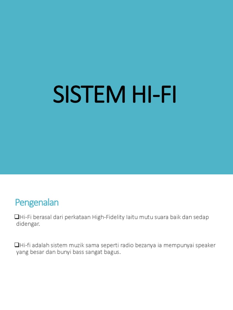 Sistem Hi Fi | PDF