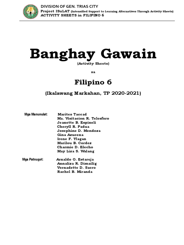 AS Filipino 6 Q2 W1 - W8 | PDF