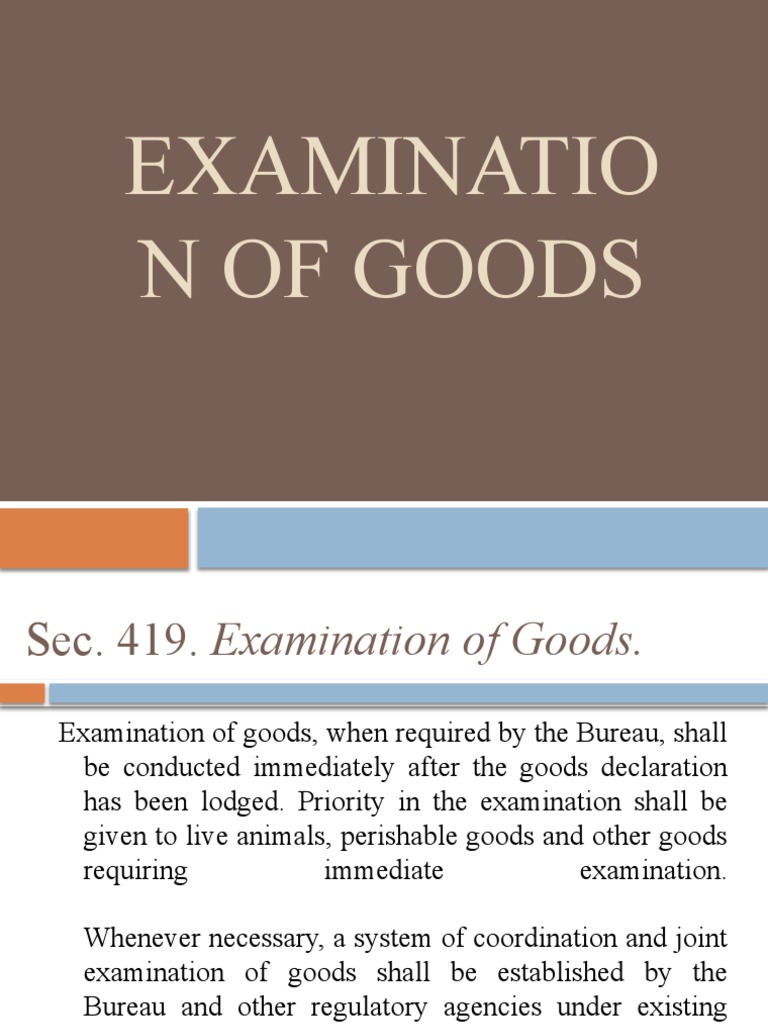Customs Examination Procedures Overview | PDF | Customs | U.S ...