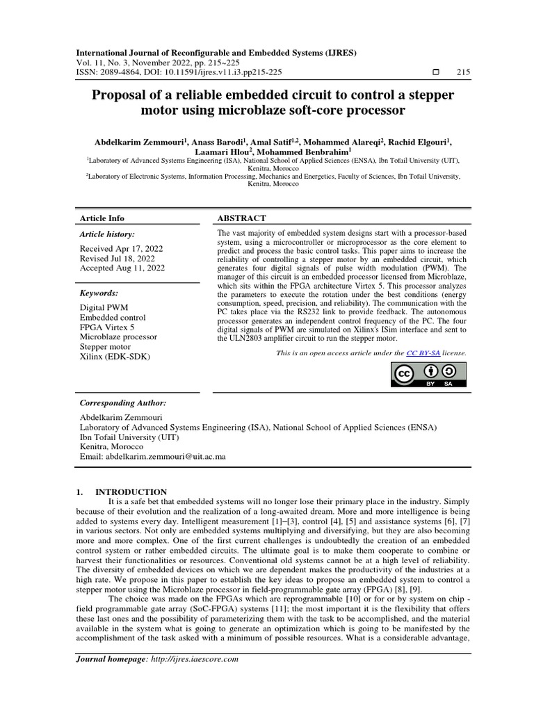 Proposal of A Reliable Embedded Circuit To Control A Stepper Motor ... Proposal of A Reliable Embedded Circuit To Control A Stepper Motor ...