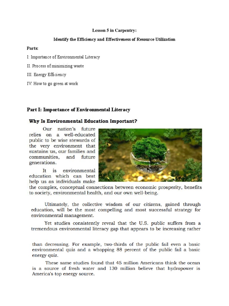 Lesson 5 Identify The Efficiency And Effectiveness Of Resource