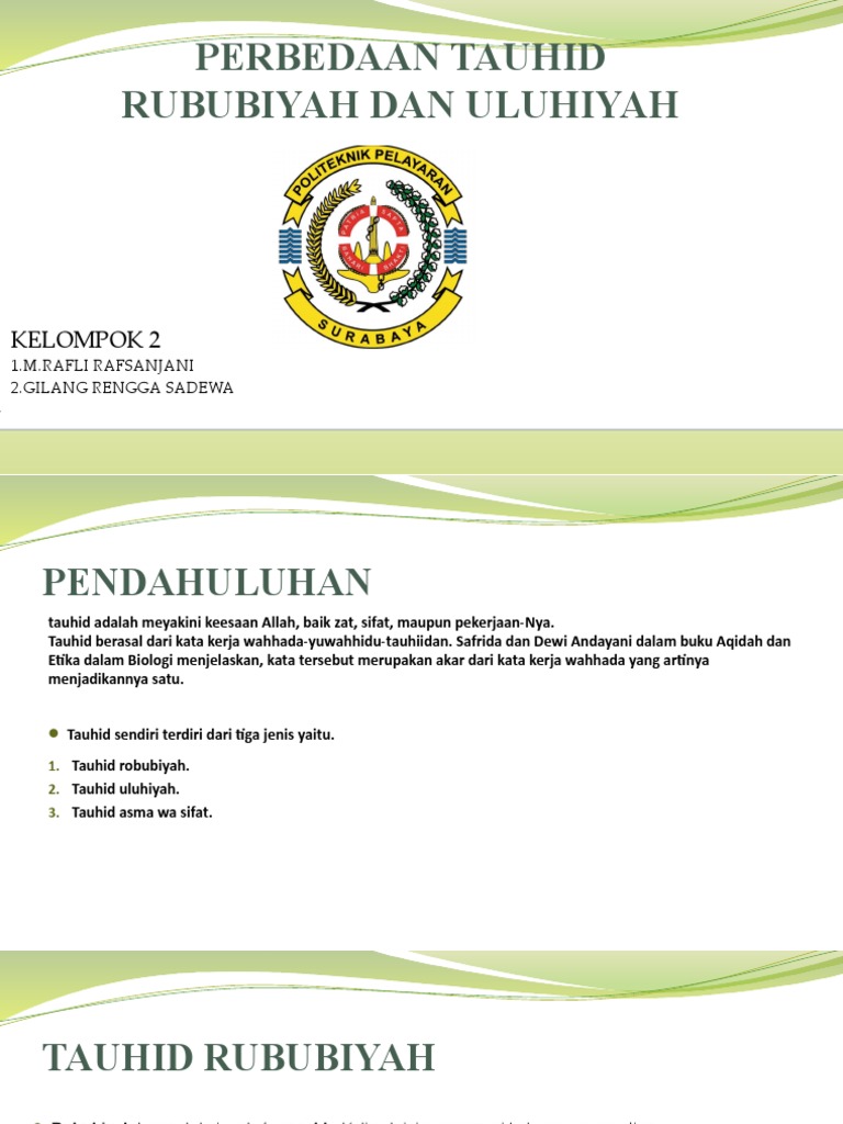 Perbedaan Tauhid Rububiyah dan Uluhiyah | PDF | Filsafat
