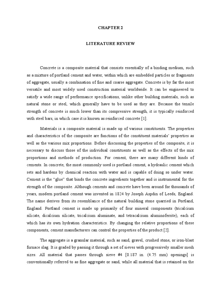 CHAPTER 2 Literature Review | PDF | Concrete | Cement