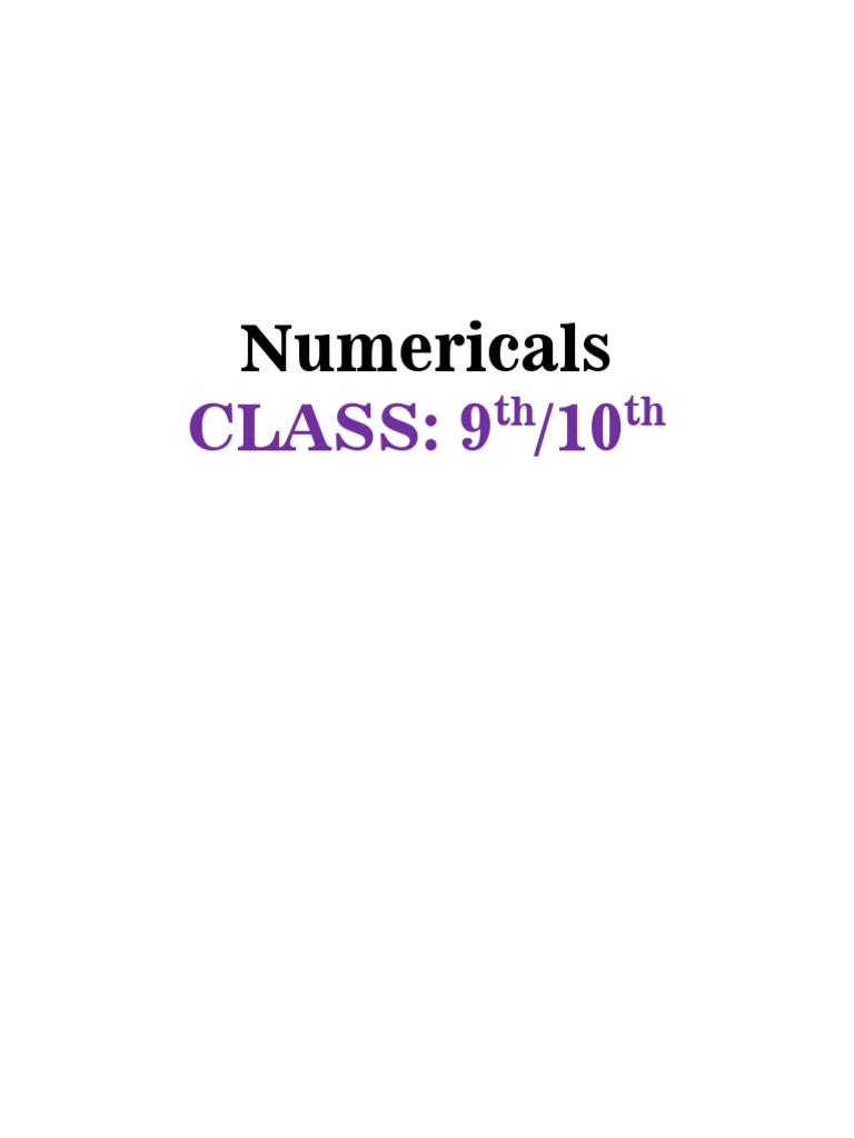 9th Physics Numericals Solved | PDF | Volume | Mass