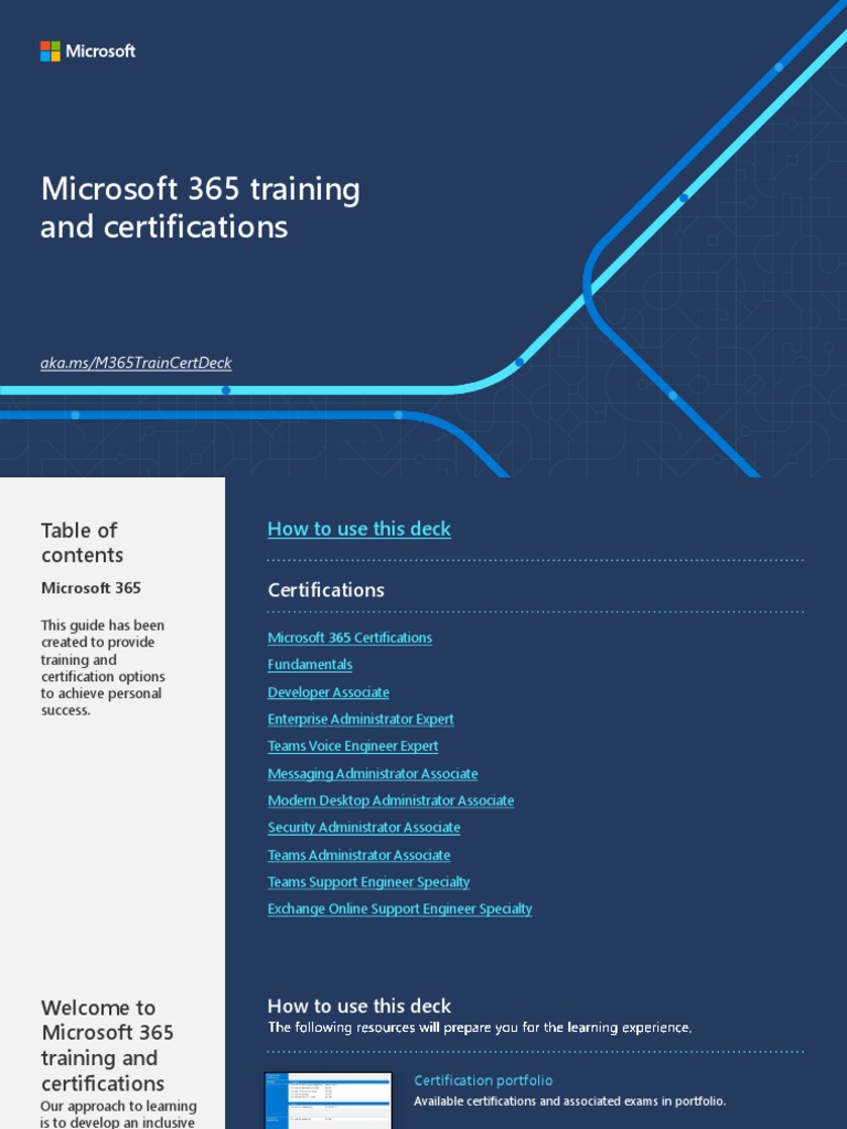 Microsoft 365 Training + Certification Guide | PDF | Cloud Computing ...