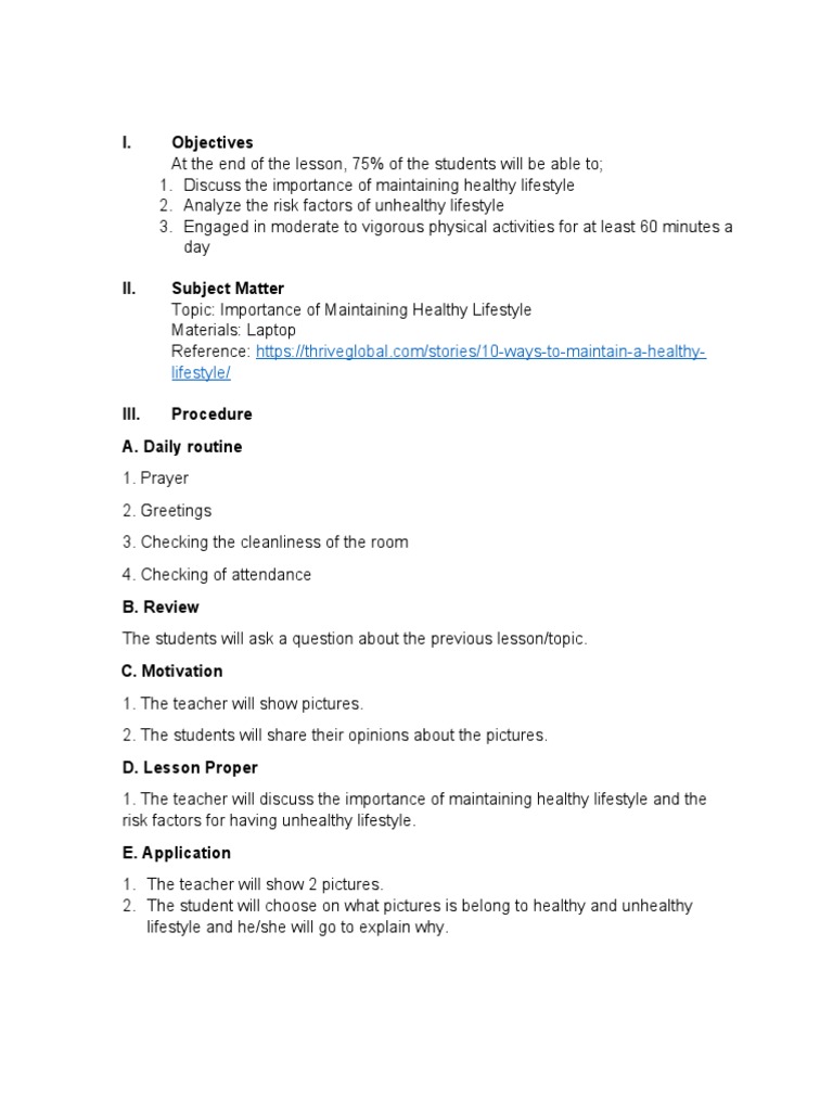 Importance of Healthy Lifestyle Education | PDF | Wellness