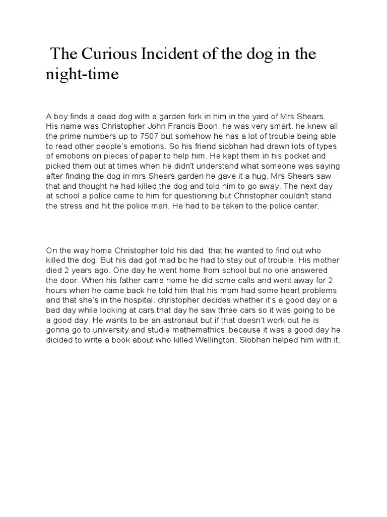The Curious Incident of The Dog in The Night | PDF