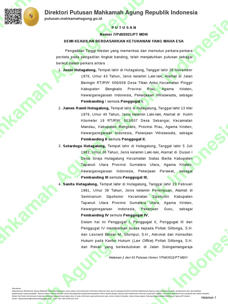 Putusan 7 PDT 2021 PT MDN 20220808065042 | PDF