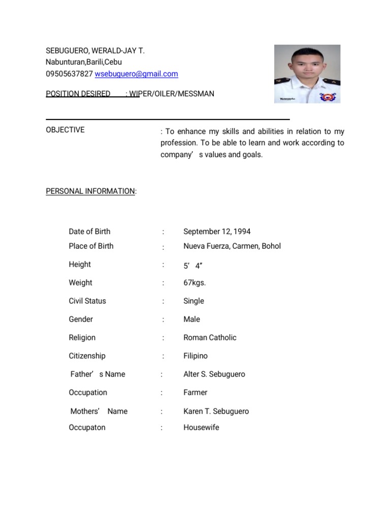 My Resume | PDF | Philippines | Water Transport