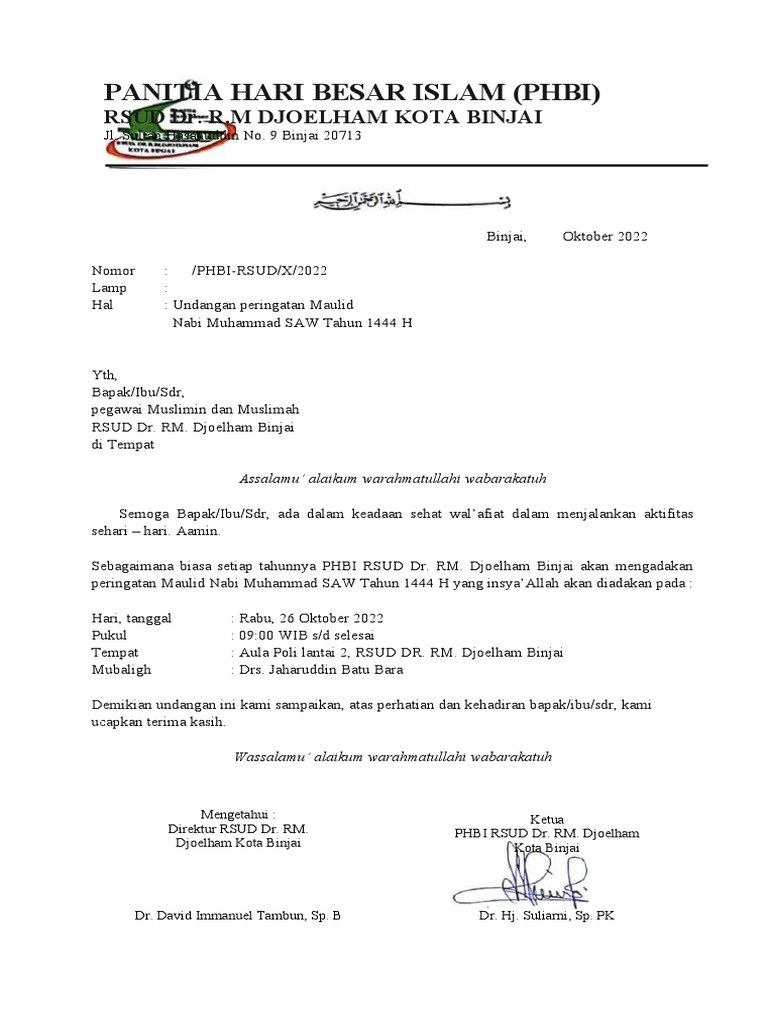 Undangan PHBI 2022 | PDF