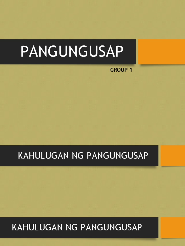 PANGUNGUSAP | PDF
