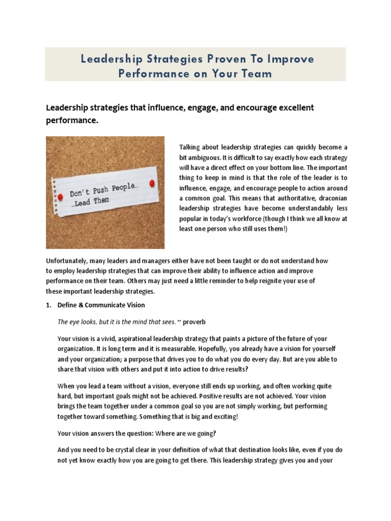 04 Leadership Strategies Proven To Improve Performance On Your Team ...