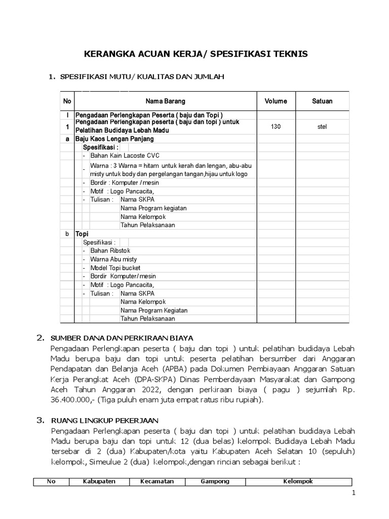 005.2 Kak Spesifikasi Teknis | PDF