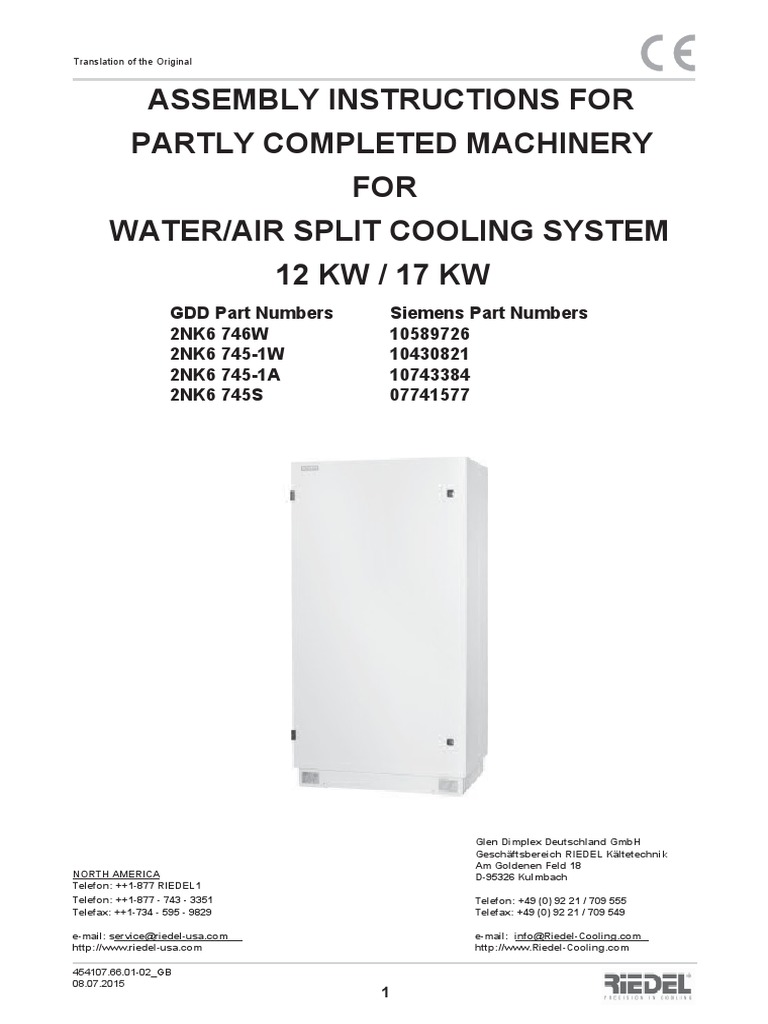 Manual For Assembly 12kW and 17KW Water Air Split Cooling System | PDF | Mechanical Engineering ...