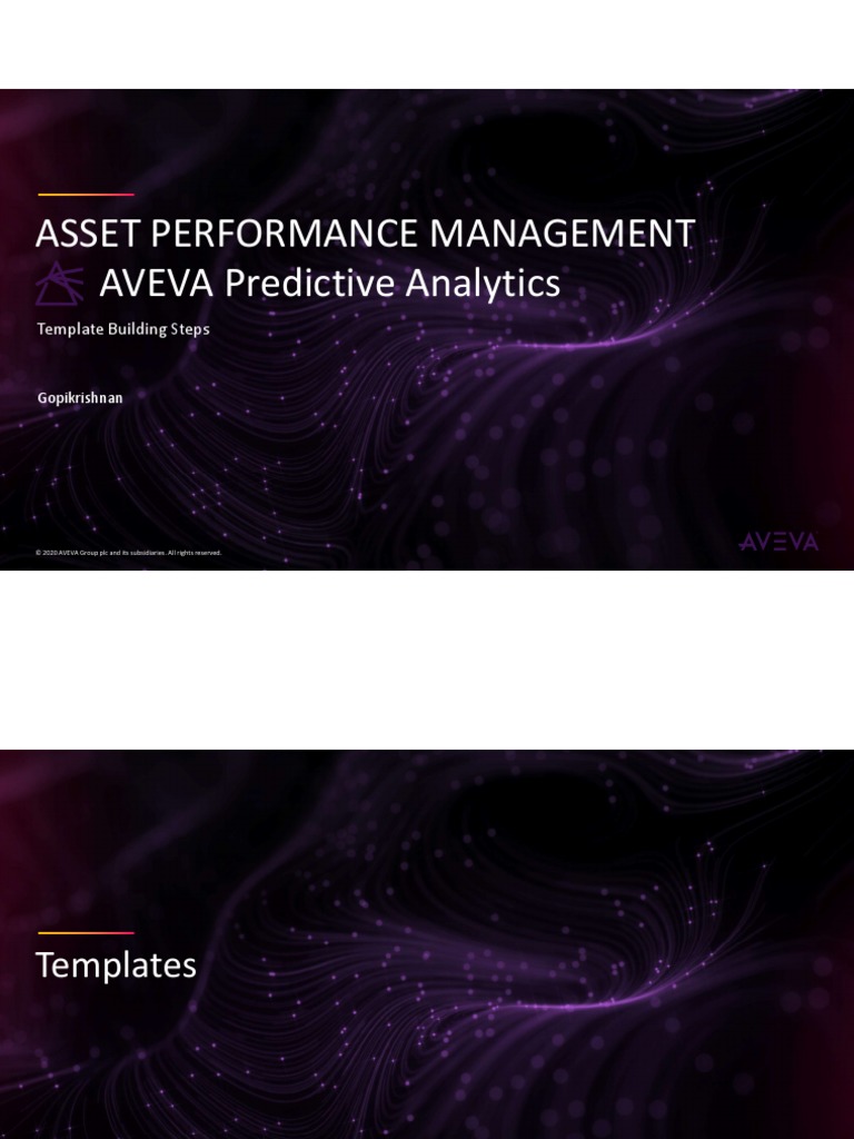 2.AVEVA Predictive Analytics Template Building Training | PDF ...